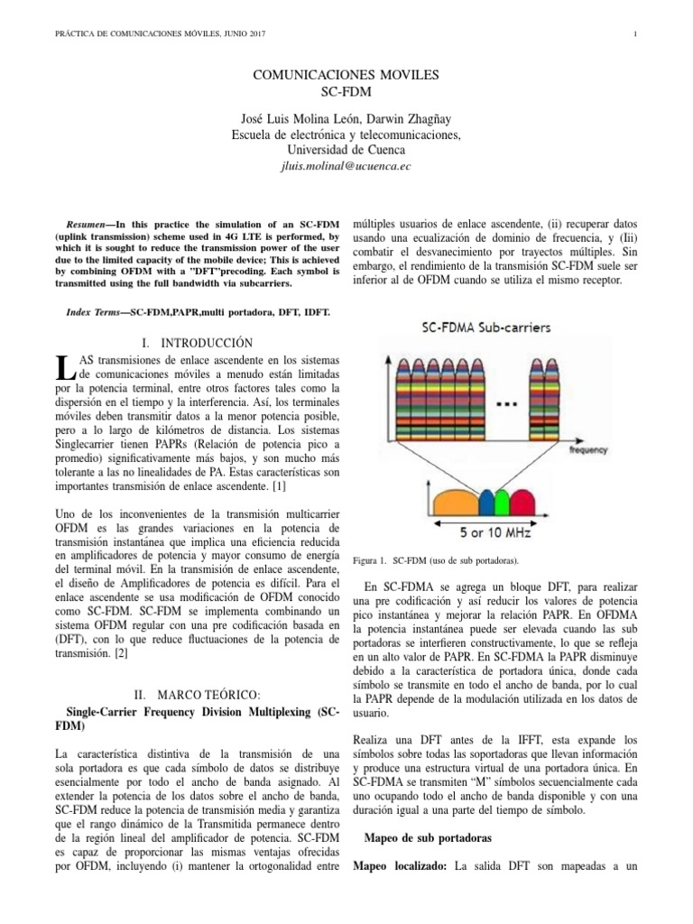 SCFDM | PDF | Multiplexación por división de frecuencia ortogonal | Ingeniería Electrónica