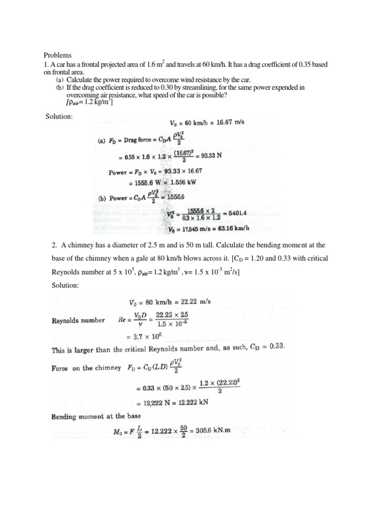 Problems Lift Drag | PDF | Drag (Physics) | Lift (Force)