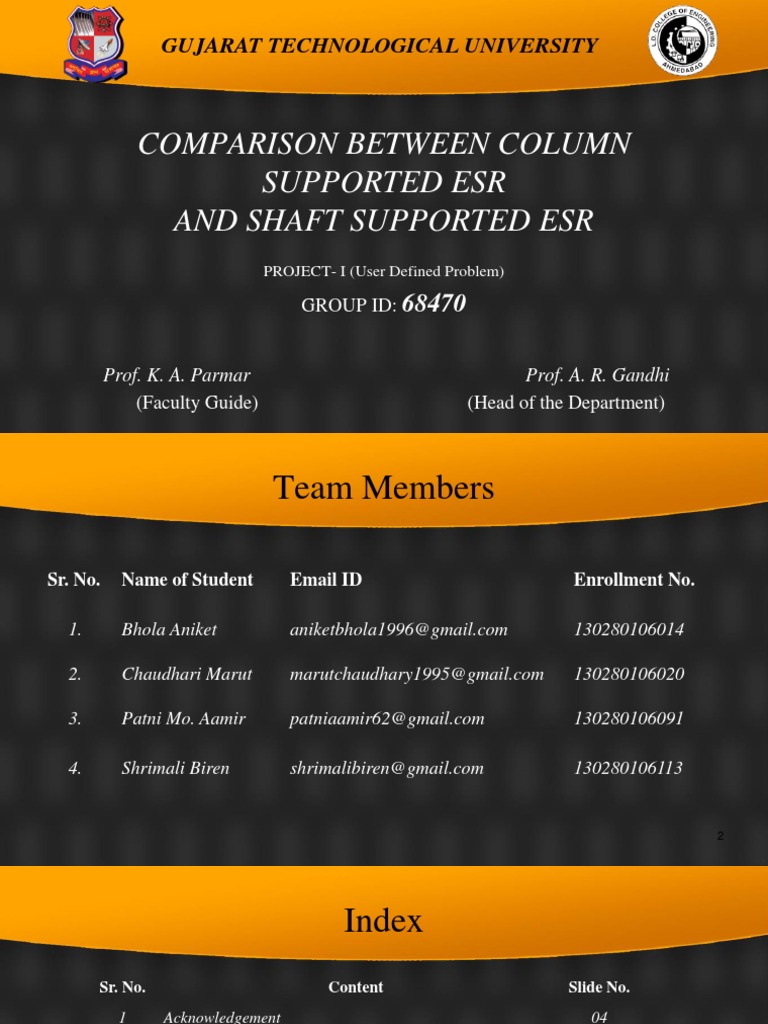 Comparison Between Column Supported Esr and Shaft Supported Esr | PDF ...