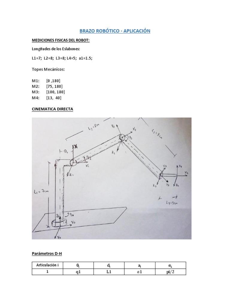 Brazo Robótico - Aplicación | PDF | Kinematics | Computational Science