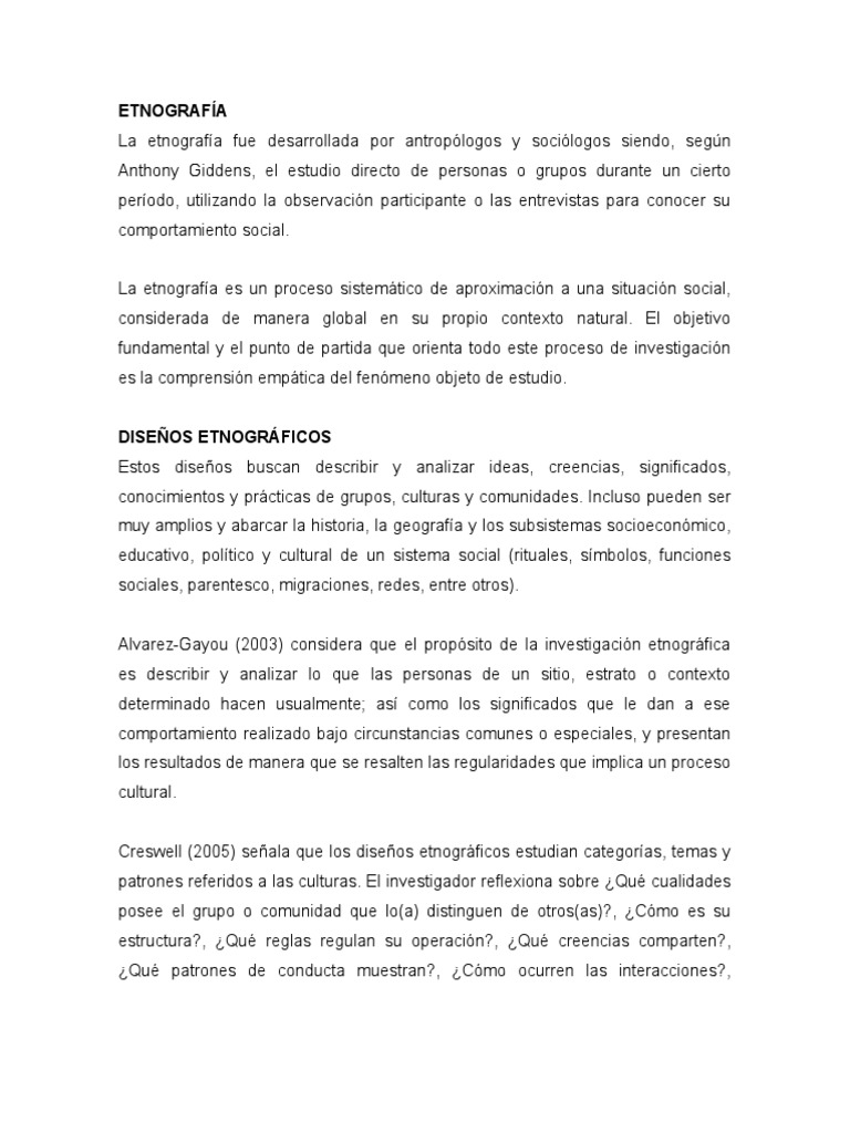 Diseño Etnografico | PDF | Etnografía | Teoría