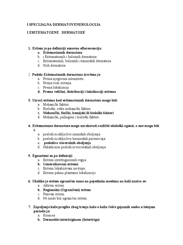 Eritematozne Dermatoze | PDF