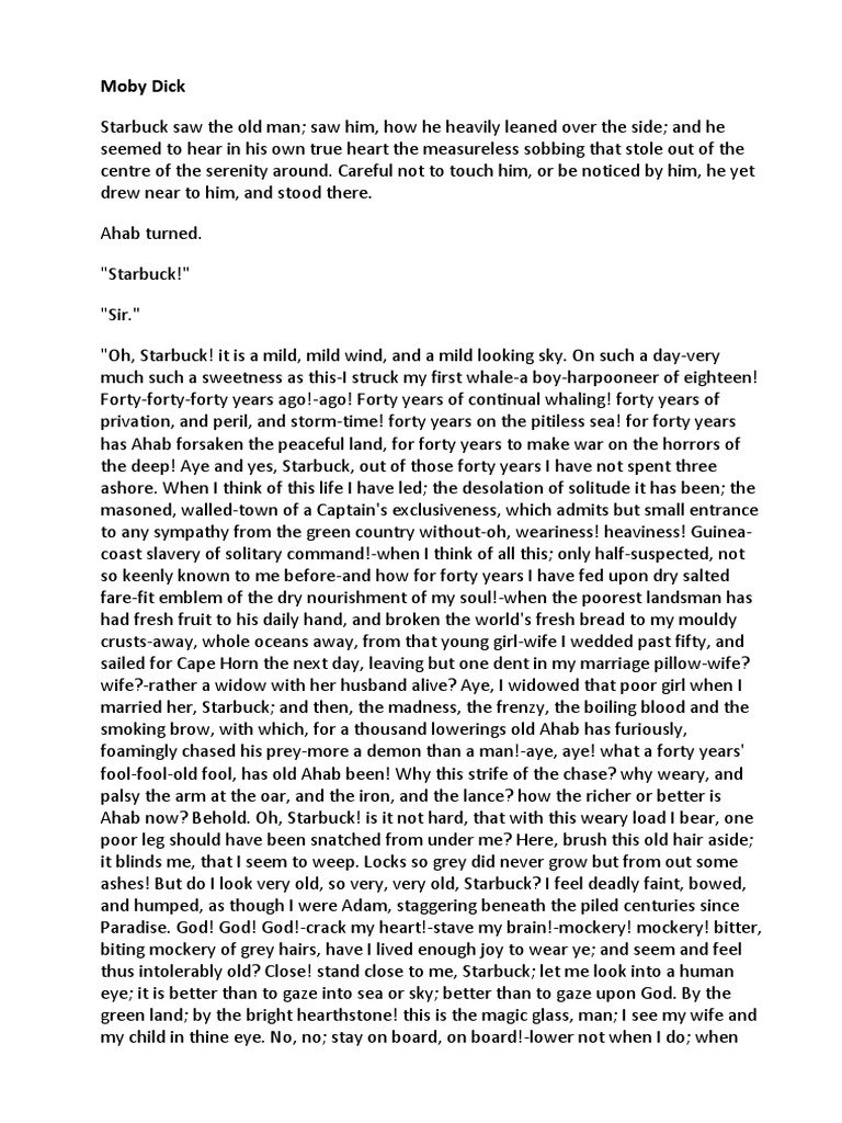 Monologues | PDF | Captain Ahab | Moby Dick