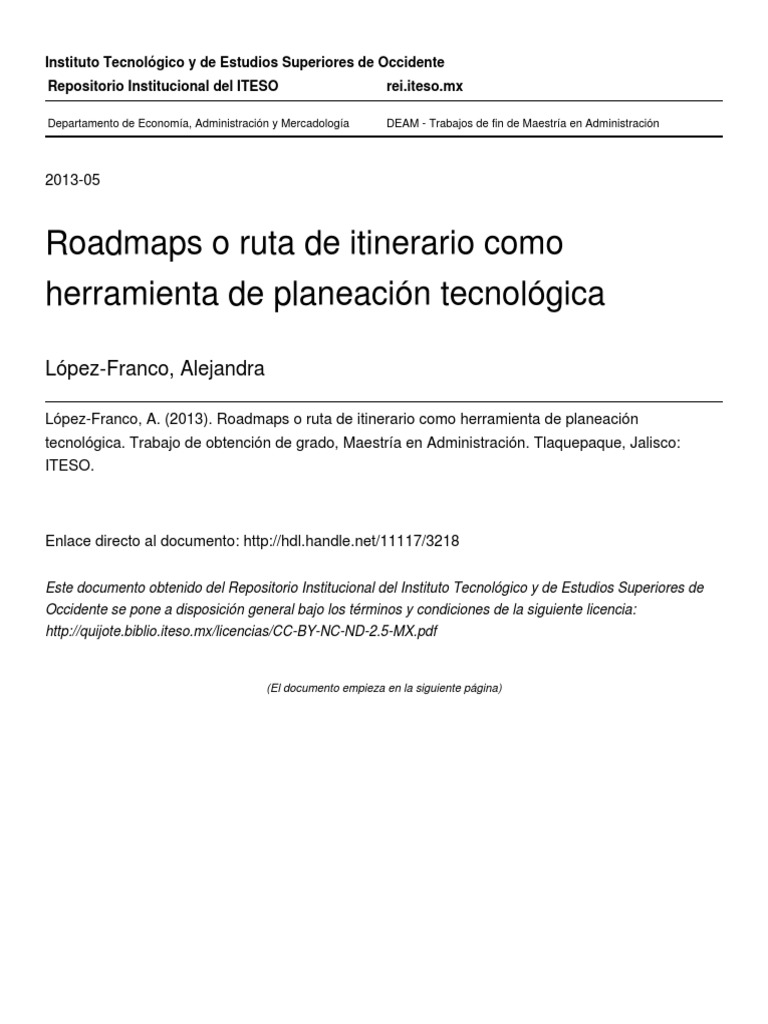 Road Map Version Final | PDF | Investigación y desarrollo | Planificación