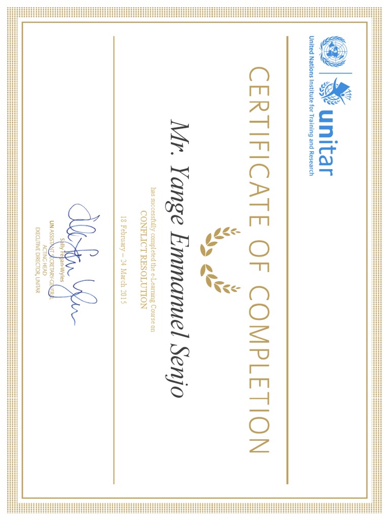 Conflict Resolution Certificate | Download Free PDF | Educational ...