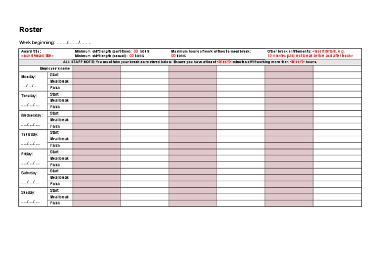 Roster Template | PDF | Sports | Business