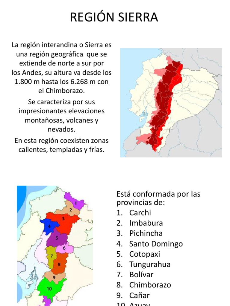 Características de la Región Sierra Ecuatoriana | PDF