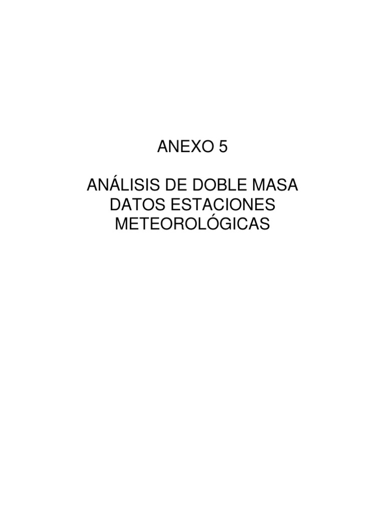 Anexo 5 - Análisis de Doble Masa Datos de Estaciones Meteorológicas PDF ...