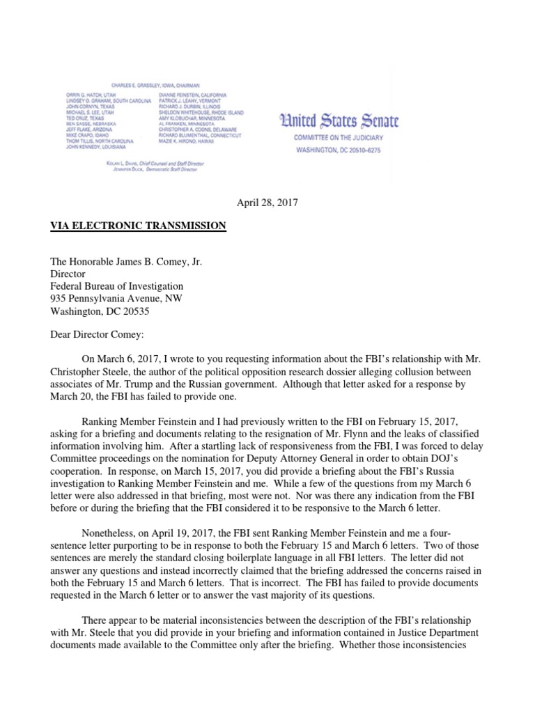 2017-04-28 CEG To FBI (Follow-Up To Steele Letter) With Attachments ...