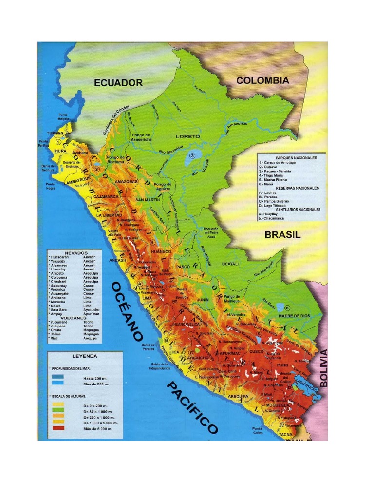 Mapa Fisico Del Peru