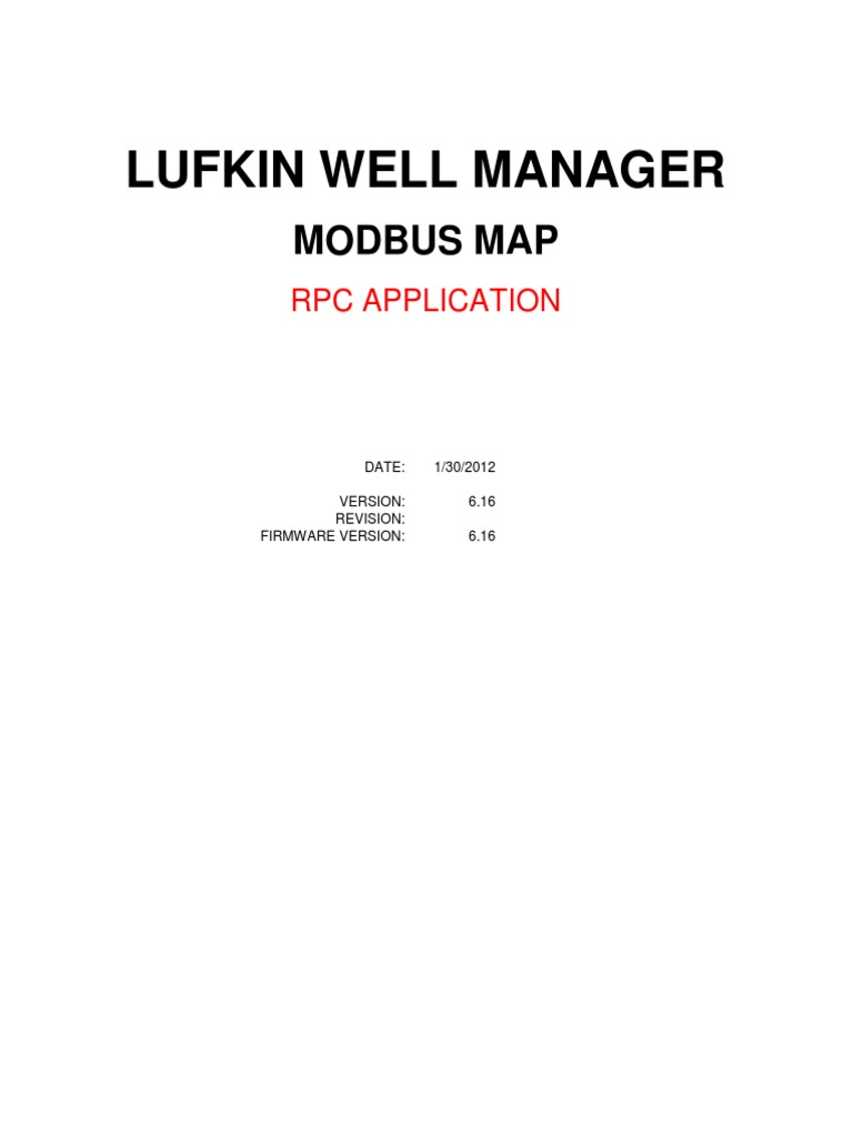 Mapa Modbus Lufkin Rpc V616 Pdf Computer Engineering Manufactured Goods 