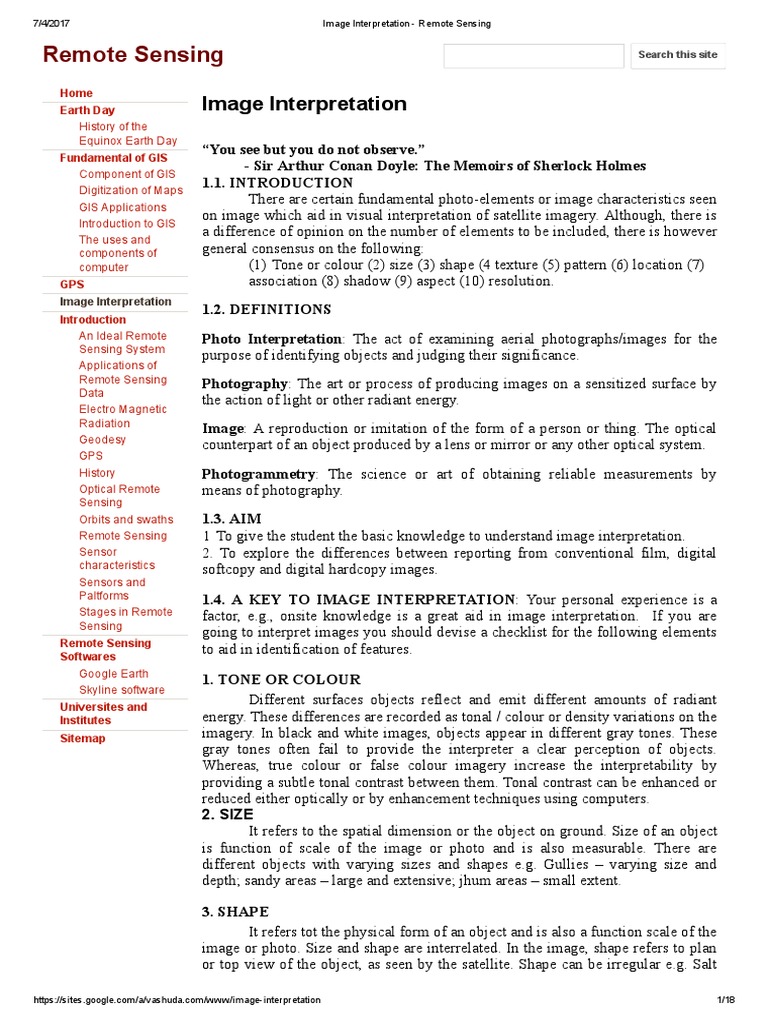 Image Interpretation - Remote Sensing | PDF | Image Resolution | Remote ...