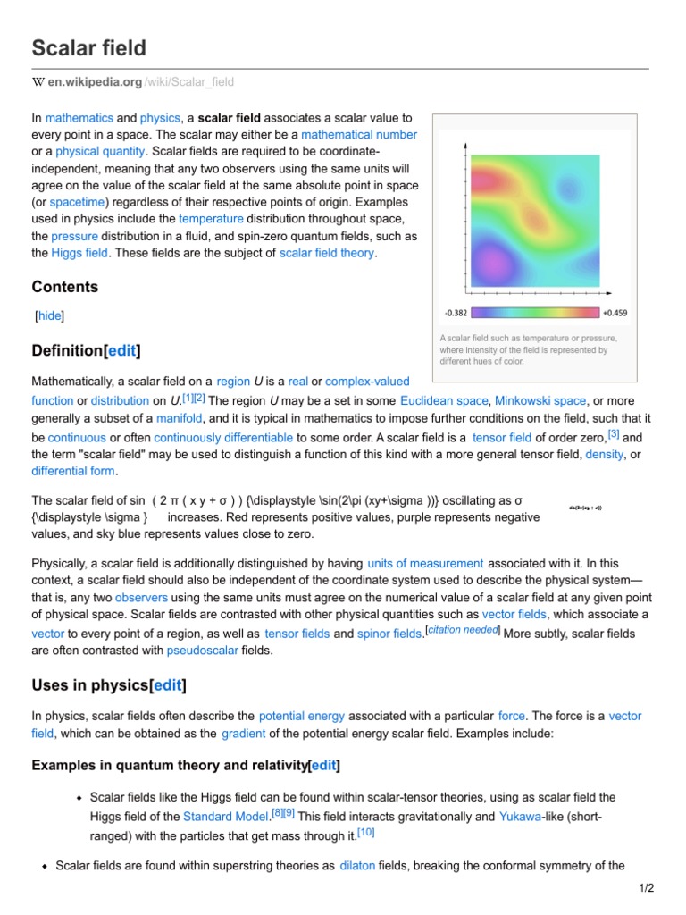 Scalar Field | PDF | Field (Physics) | Solid State Engineering