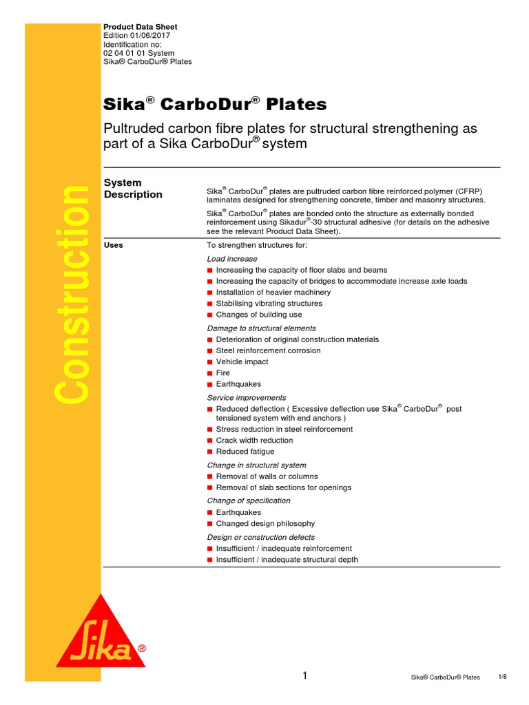 Sika CarboDur Plates PDS | PDF | Structural Steel | Adhesive