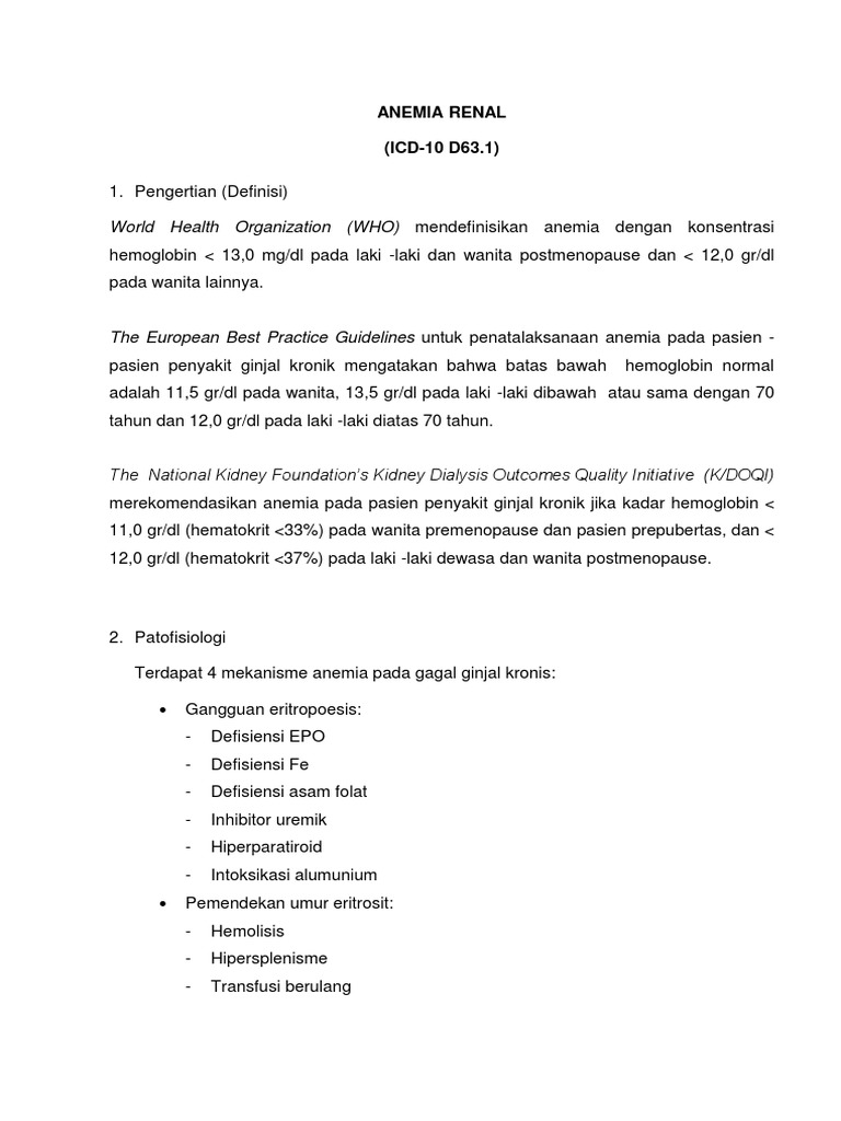 Penatalaksanaan Anemia pada CKD | PDF | Pengembangan Diri | Sains ...