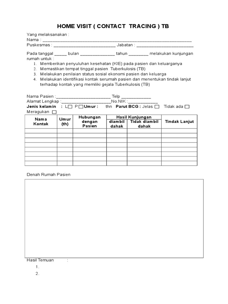 Formulir Contact Trcing Implementasi | PDF