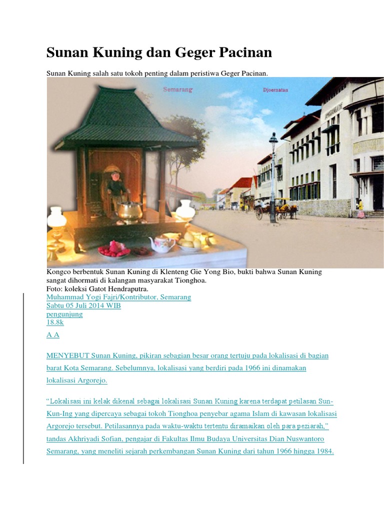 Sunan Kuning Dan Geger Pacinan | PDF