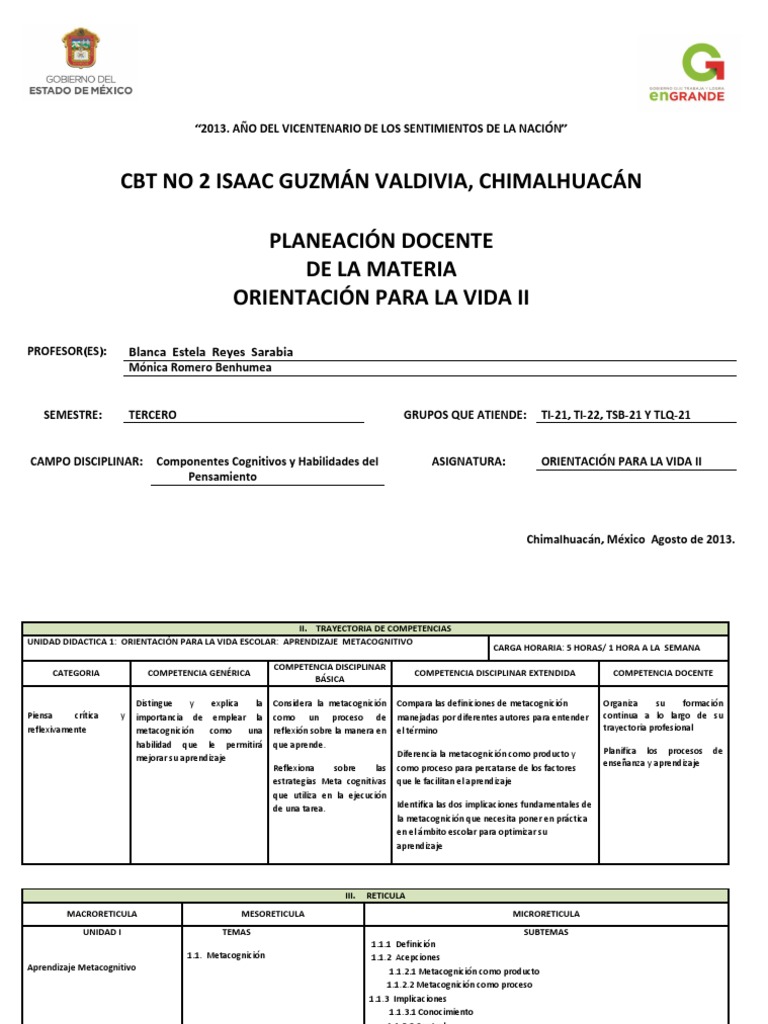 Planeacion Opv II | PDF | Aprendizaje | Maestros