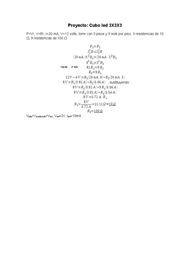 Proyecto Cubo de Leds 3x3x3 | PDF