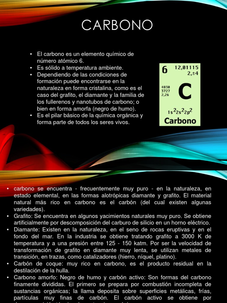 Propiedades y Usos del Carbono | PDF | Carbón | Carbón