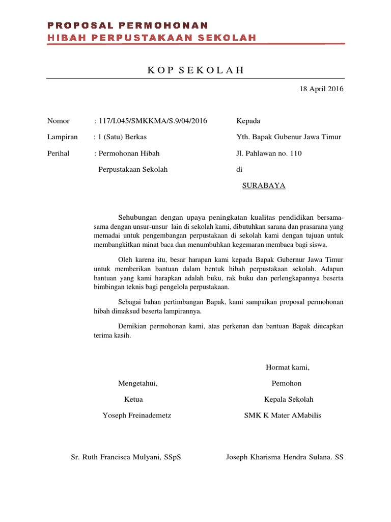 Contoh Proposal Hibah Perpus | PDF