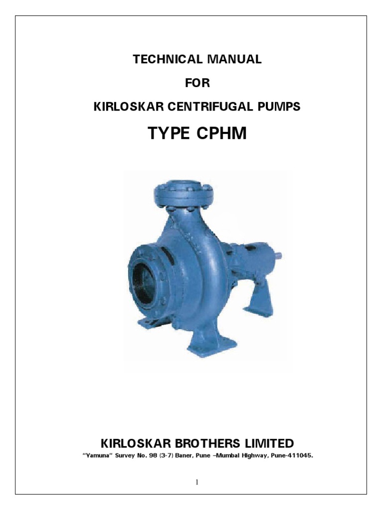 Technical Manual CPHM | PDF | Bearing (Mechanical) | Pump