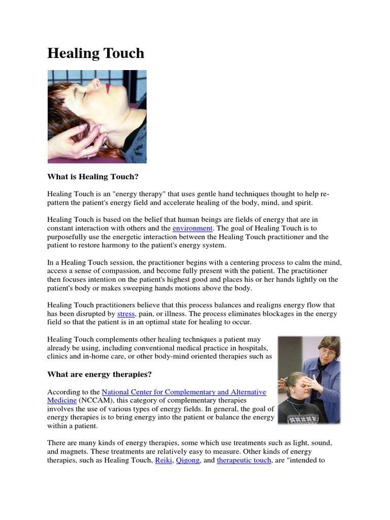 Healing Touch | PDF | Energy Medicine | Alternative Medicine