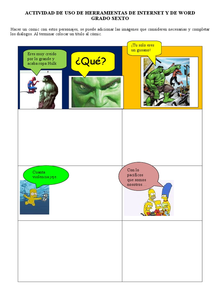 Cómo hacer un cómic en Word | PDF