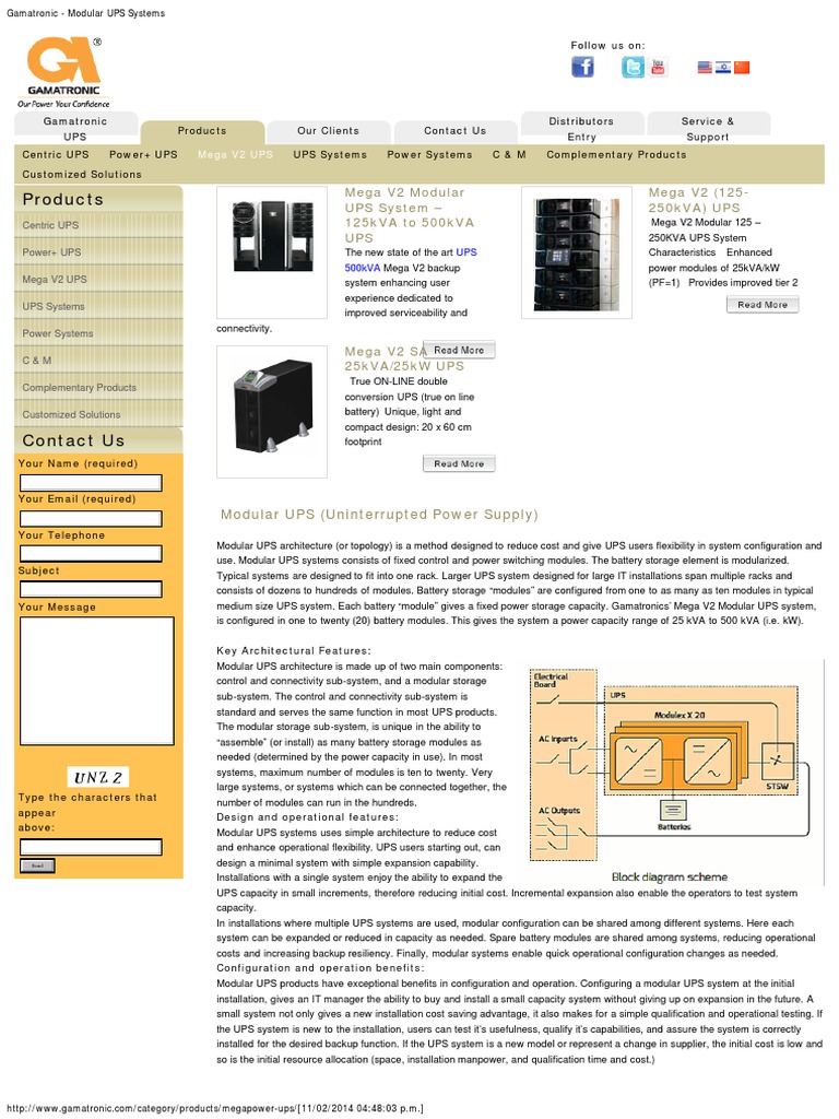 Gamatronic - Modular UPS Systems PDF | PDF | Modularity | Reliability Engineering