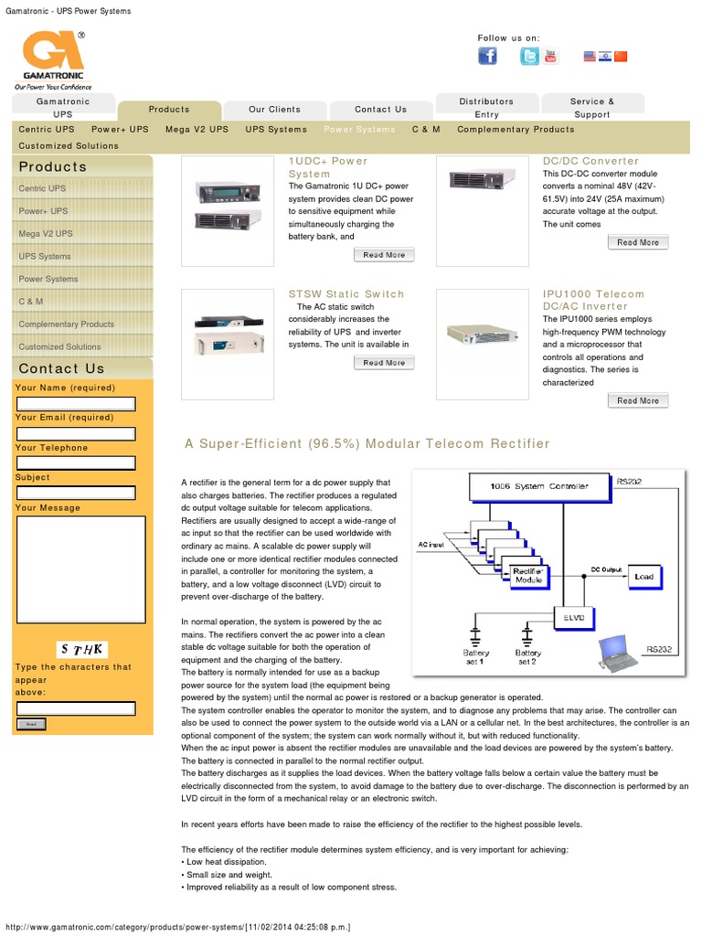 Gamatronic - UPS Power Systems.pdf | Rectifier | Direct Current