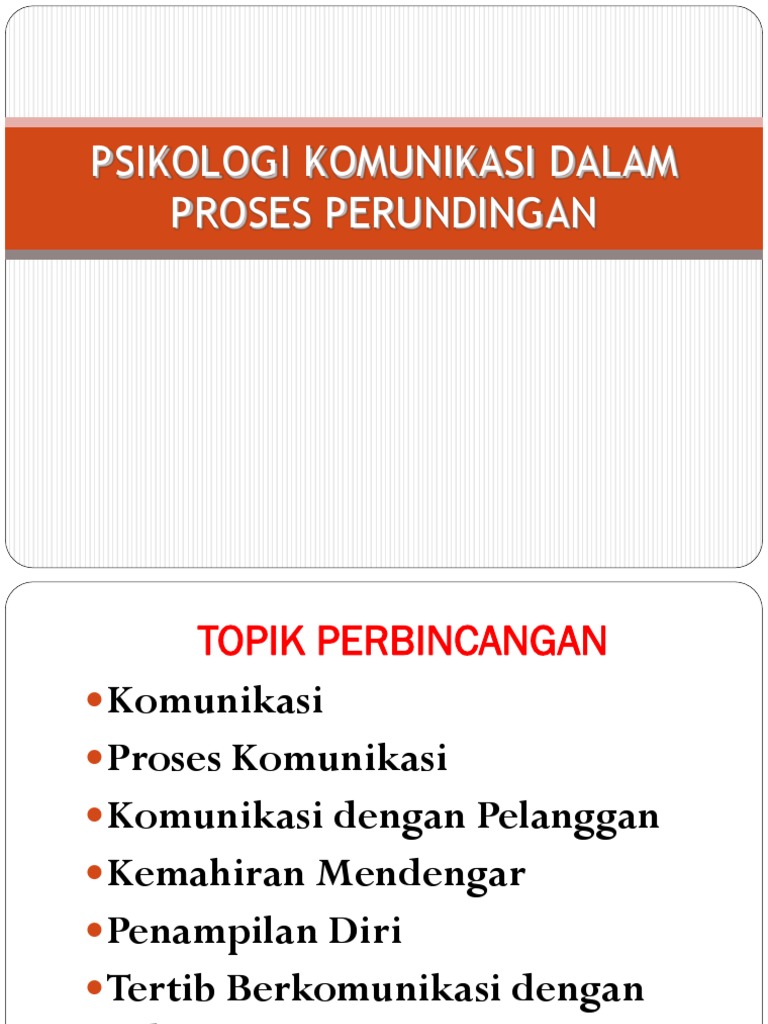 Elemen Psikologi Komunikasi Dalam Proses Perundingan | PDF