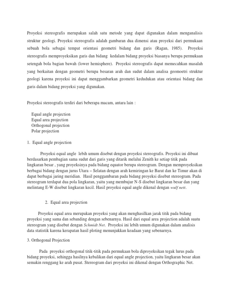 Proyeksi Stereografis dalam Geologi | PDF