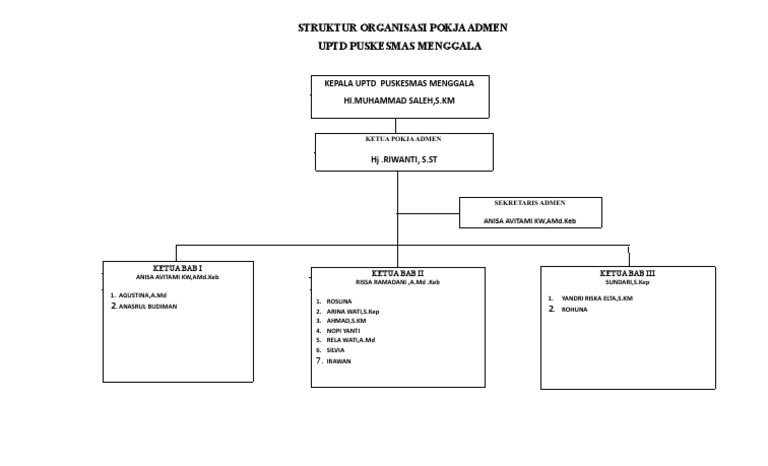 Struktur Organisasi Upt Puskesmas Menggala | PDF