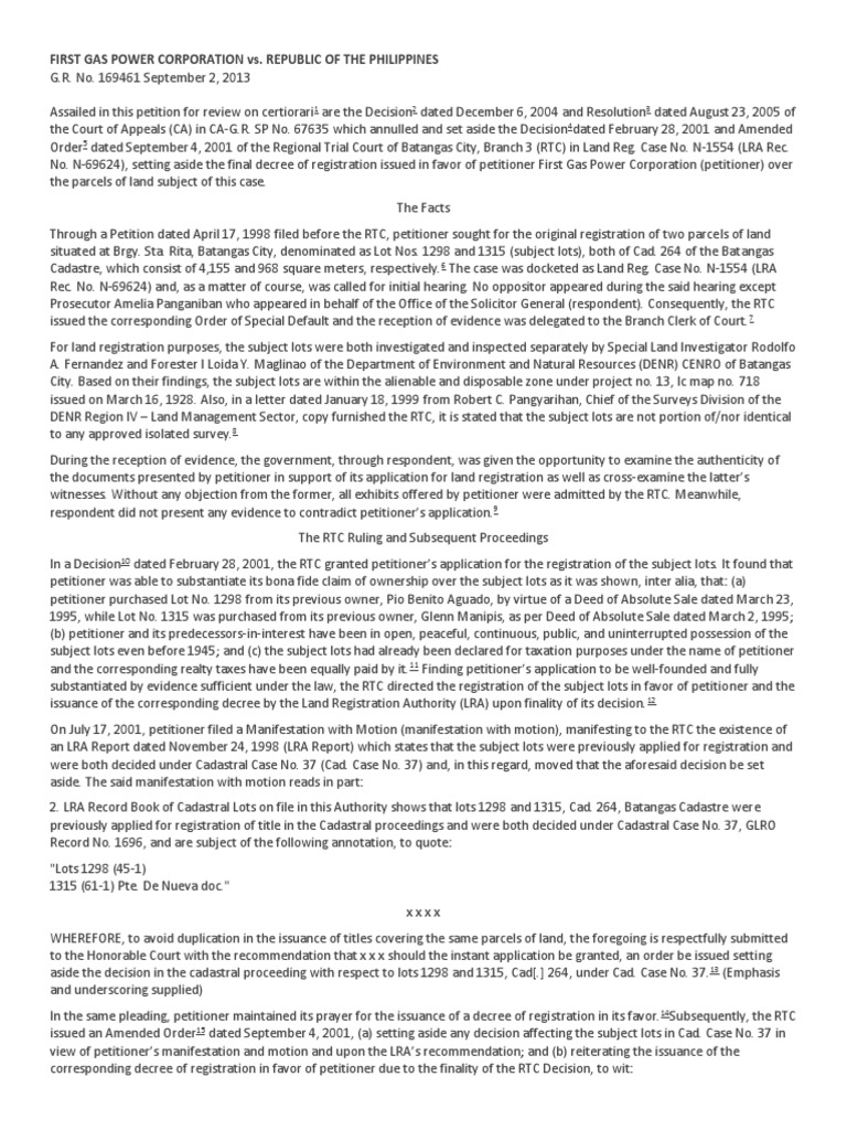 FIRST GAS POWER CORPORATION vs. REPUBLIC OF THE PHILIPPINES | PDF ...