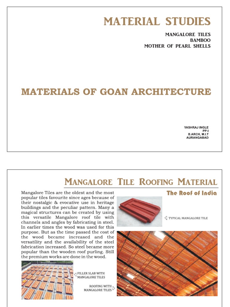 Mangalore Tiles: Types and Properties | PDF
