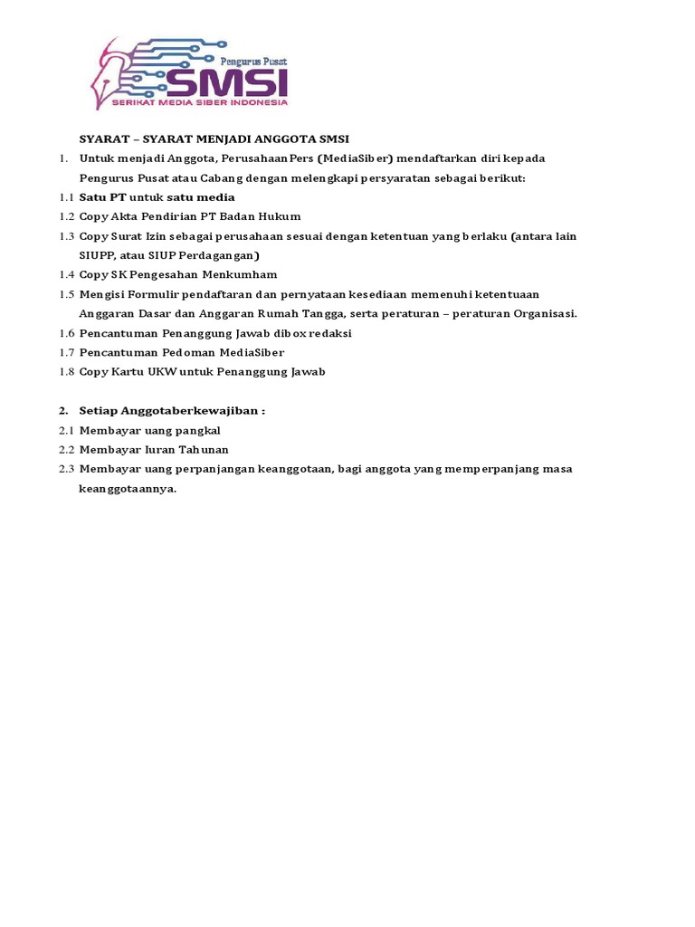 Formulir SMSI | PDF