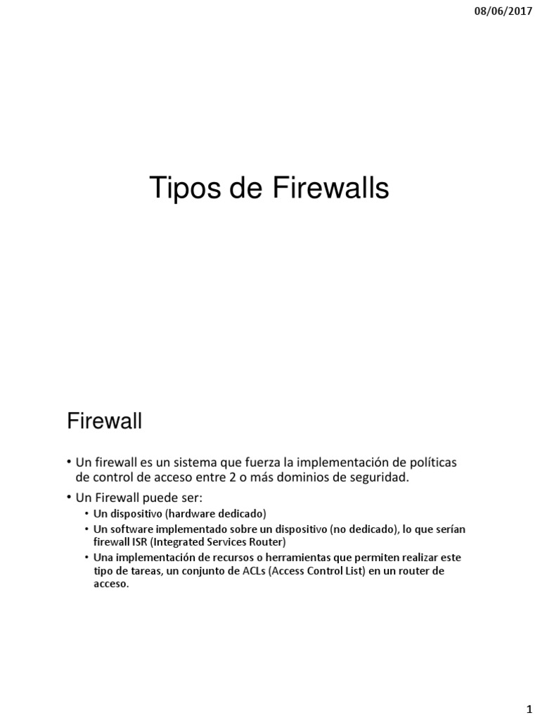 Tipos de Firewalls IDS IPS | PDF | Áreas de informática | Red de ...