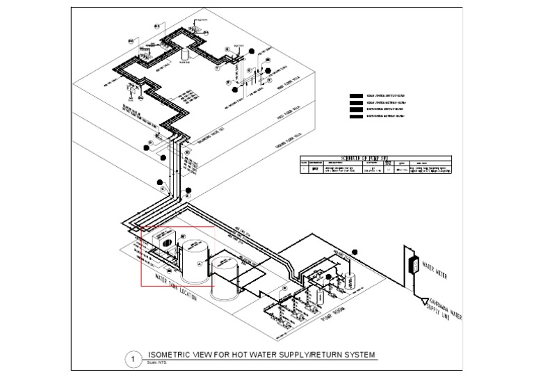 Isometric View For Hot Water Supply/Return System 1: (R-05) TO F04 | PDF