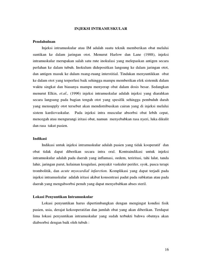 Panduan Injeksi Intramuskular | PDF