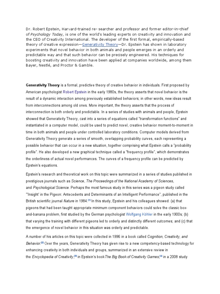 Generativity Theory | PDF | Psychological Concepts | Academic ...