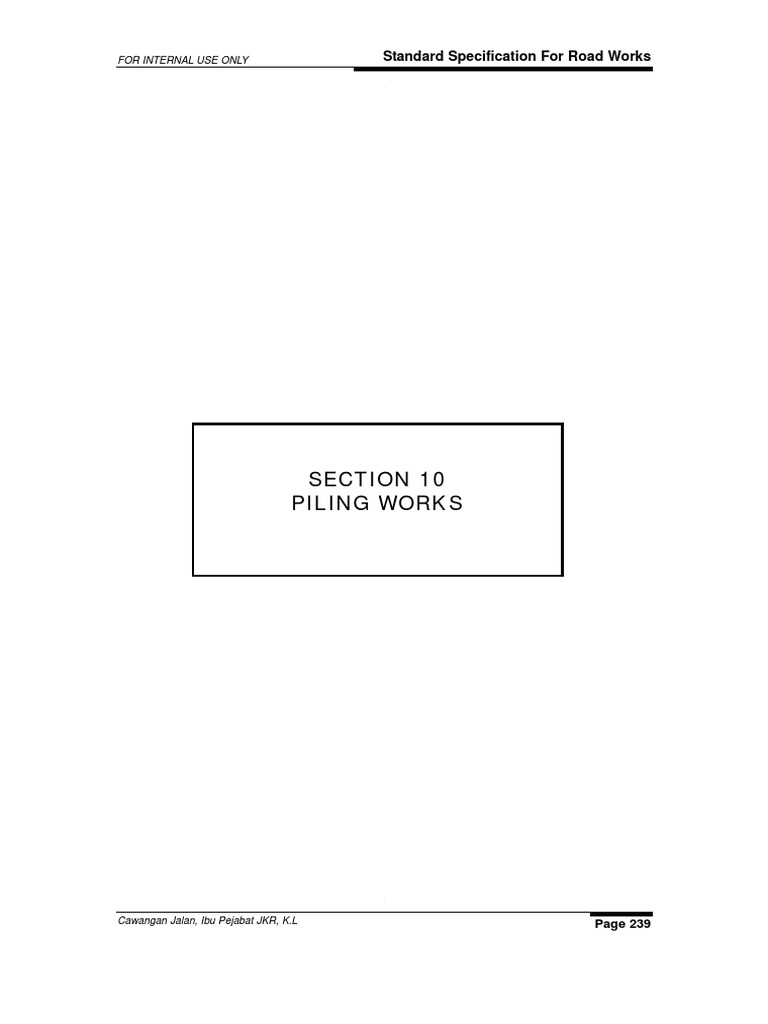 Section 10 Piling Works | PDF | Deep Foundation | Prestressed Concrete
