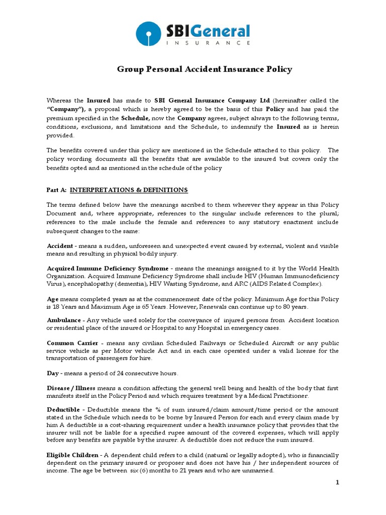 Group Personal Accident PDF | PDF | Physician | Insurance