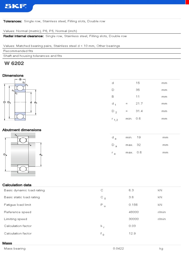Stainless Steel Bearing Specifications | PDF