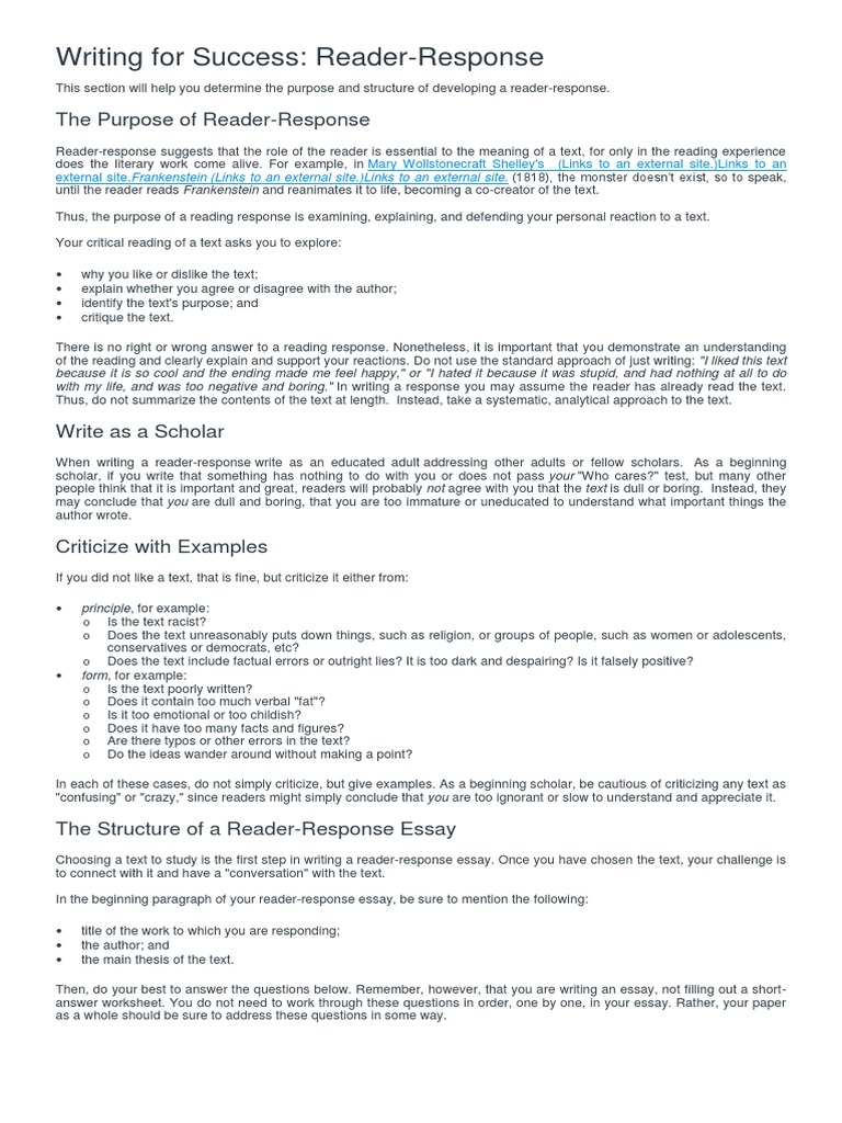 Writing For Success Reders Response | PDF | Science | Philosophical Science