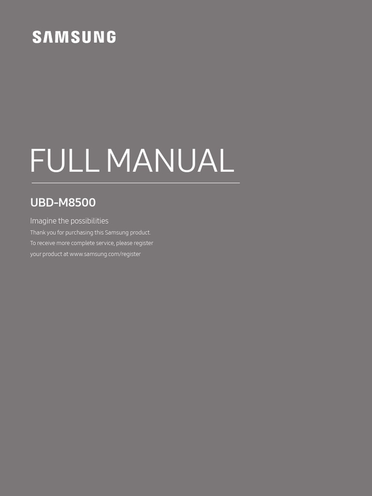 Full Manual: UBD-M8500 | PDF | Hdmi | Wireless Lan