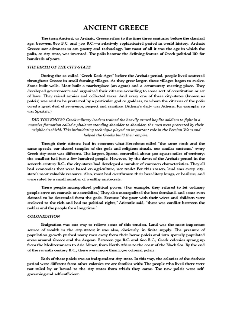 Ancient Greece | PDF | Ancient Greece | Classical Antiquity