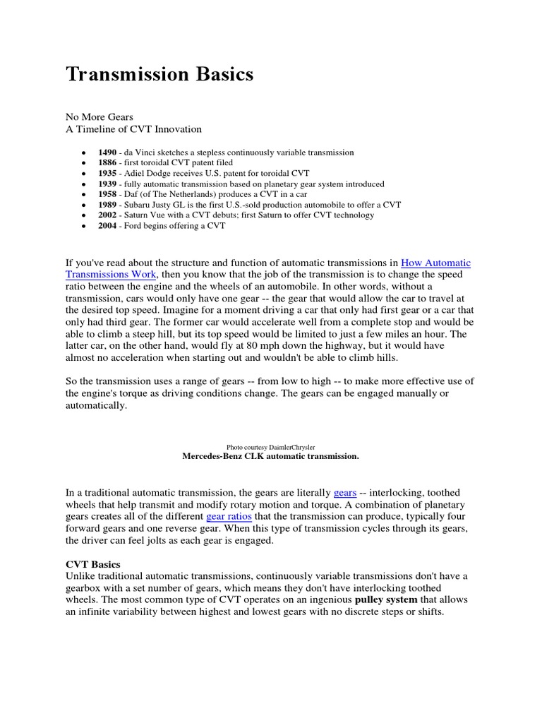 Transmission Basics: How Automatic Transmissions Work | PDF | Automatic ...