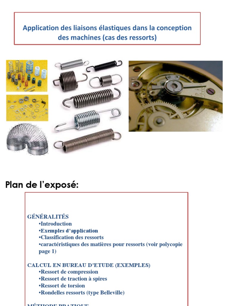 Types et calculs des ressorts élastiques | PDF | Résistance des ...