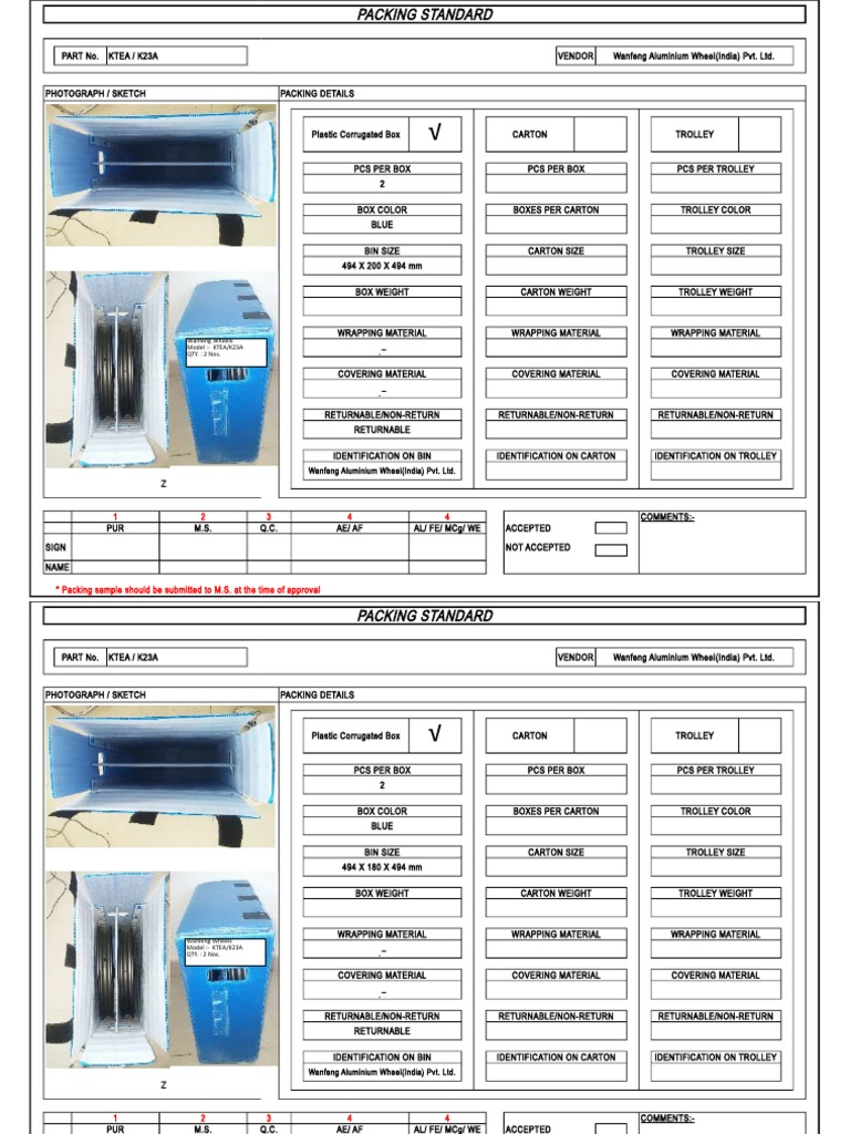 Packing Approval Sheet | PDF | Consumer Goods | Nature