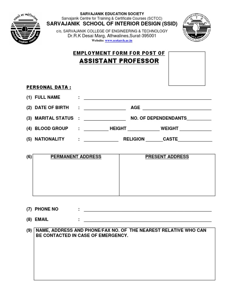 Format For Admission Forms | PDF | Doctor Of Philosophy | Postgraduate Education